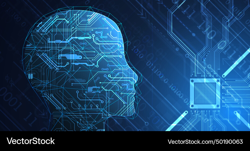 Artificial intelligence technical background Vector Image