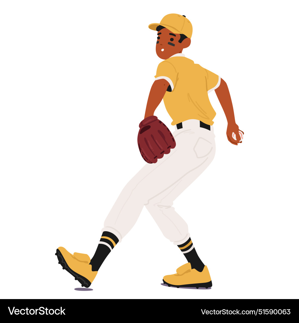 Baseball player in mid-pitch with focus Royalty Free Vector