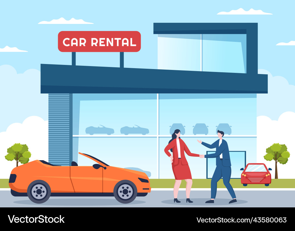 Car rental booking reservation and sharing using Vector Image