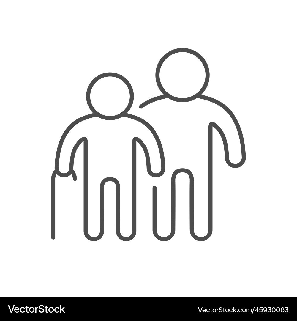 Care about elderly people icon Royalty Free Vector Image