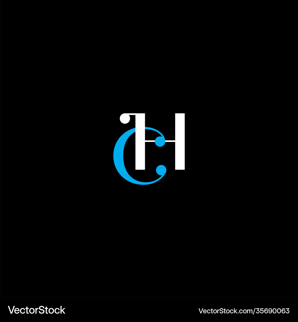 Elegant 'CH' Monogram Logo Royalty Free Vector Image