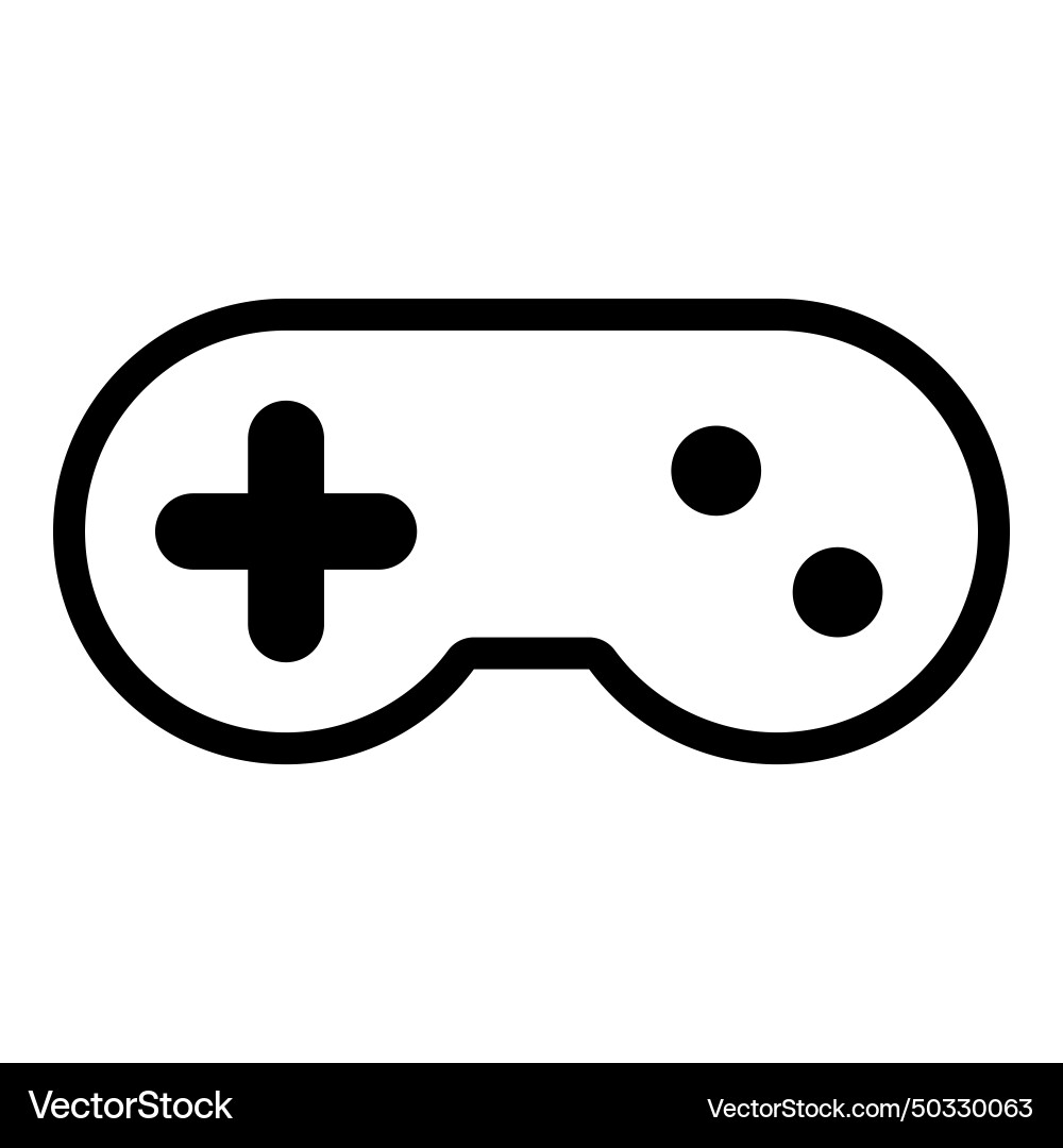 Gamepad flat icon isolated on white background Vector Image