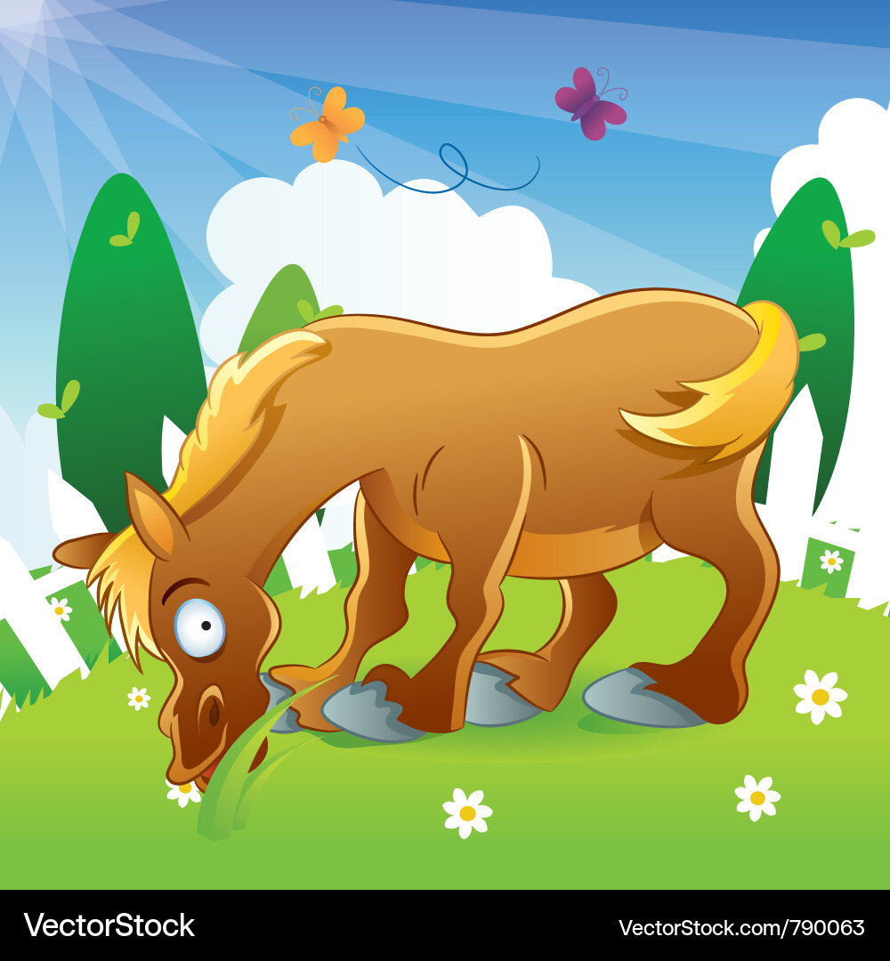Horse cartoon Royalty Free Vector Image - VectorStock