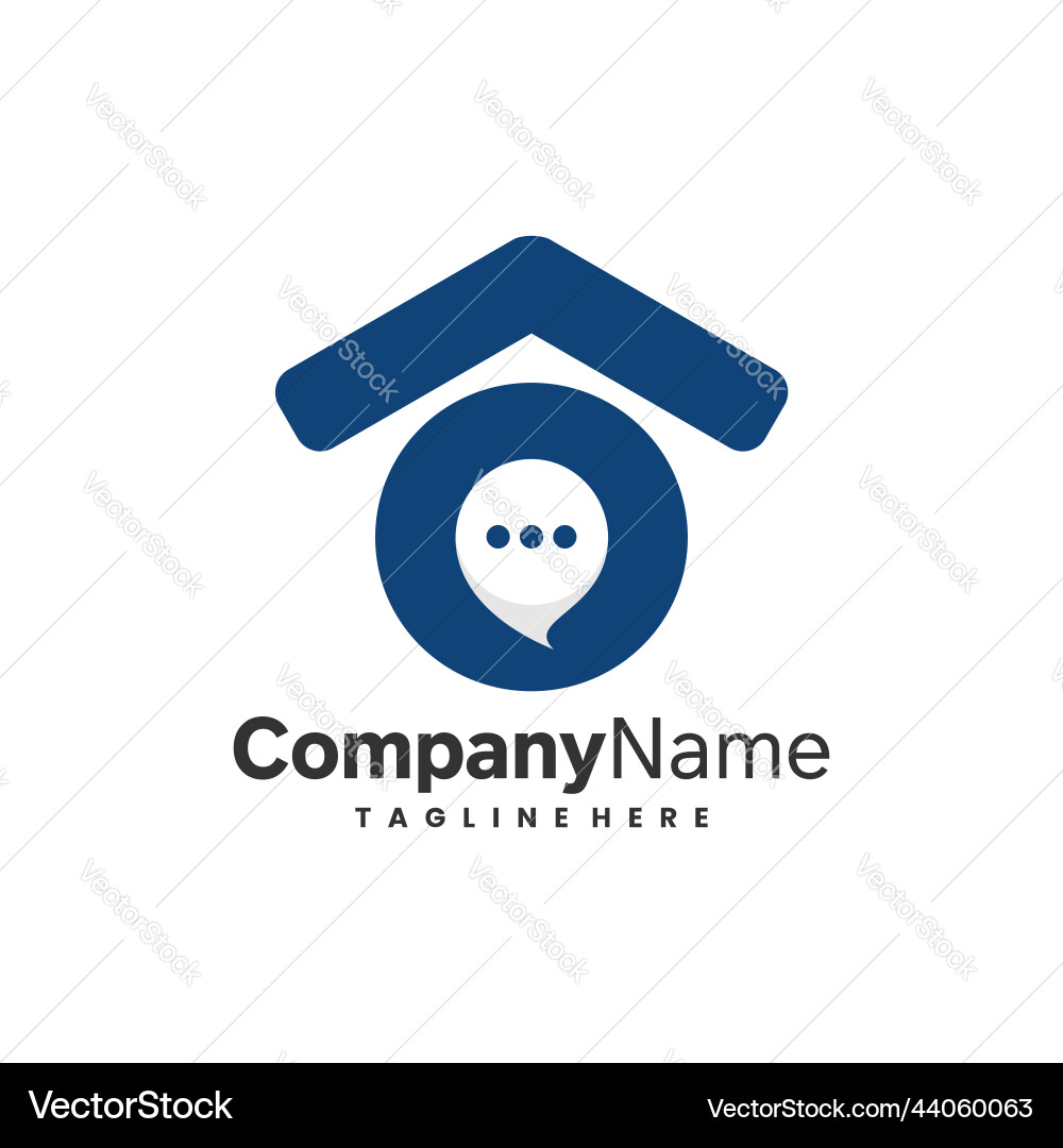House bubble chat logo design Royalty Free Vector Image