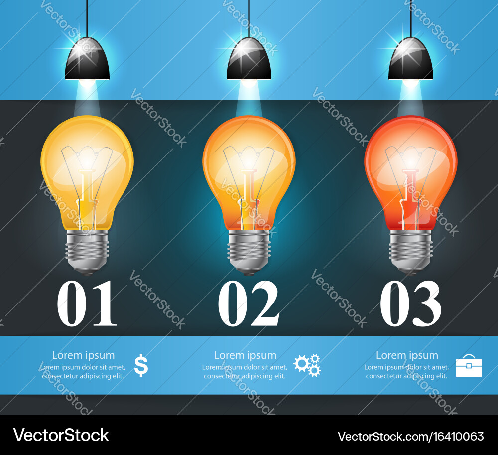 Infographic design bulb light icon Royalty Free Vector Image