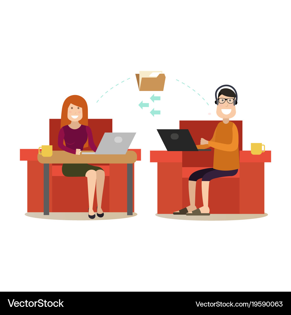 Internet people flat Royalty Free Vector Image