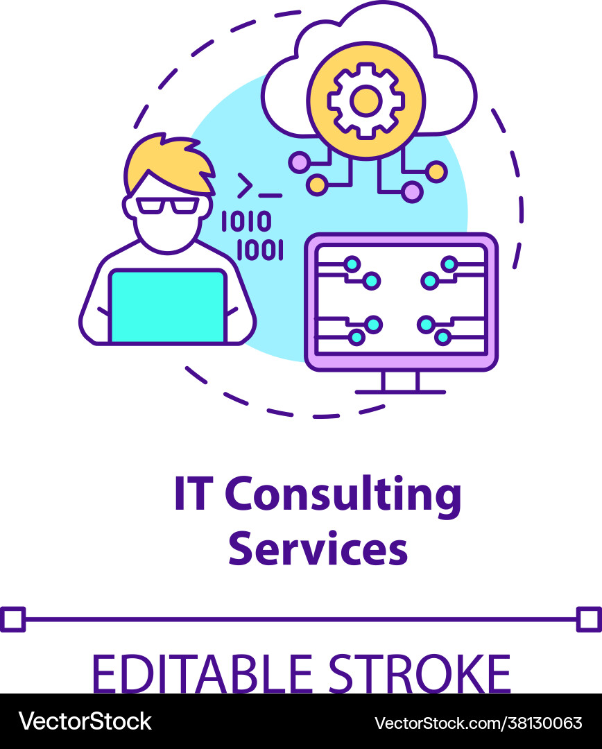 It consulting services concept icon Royalty Free Vector