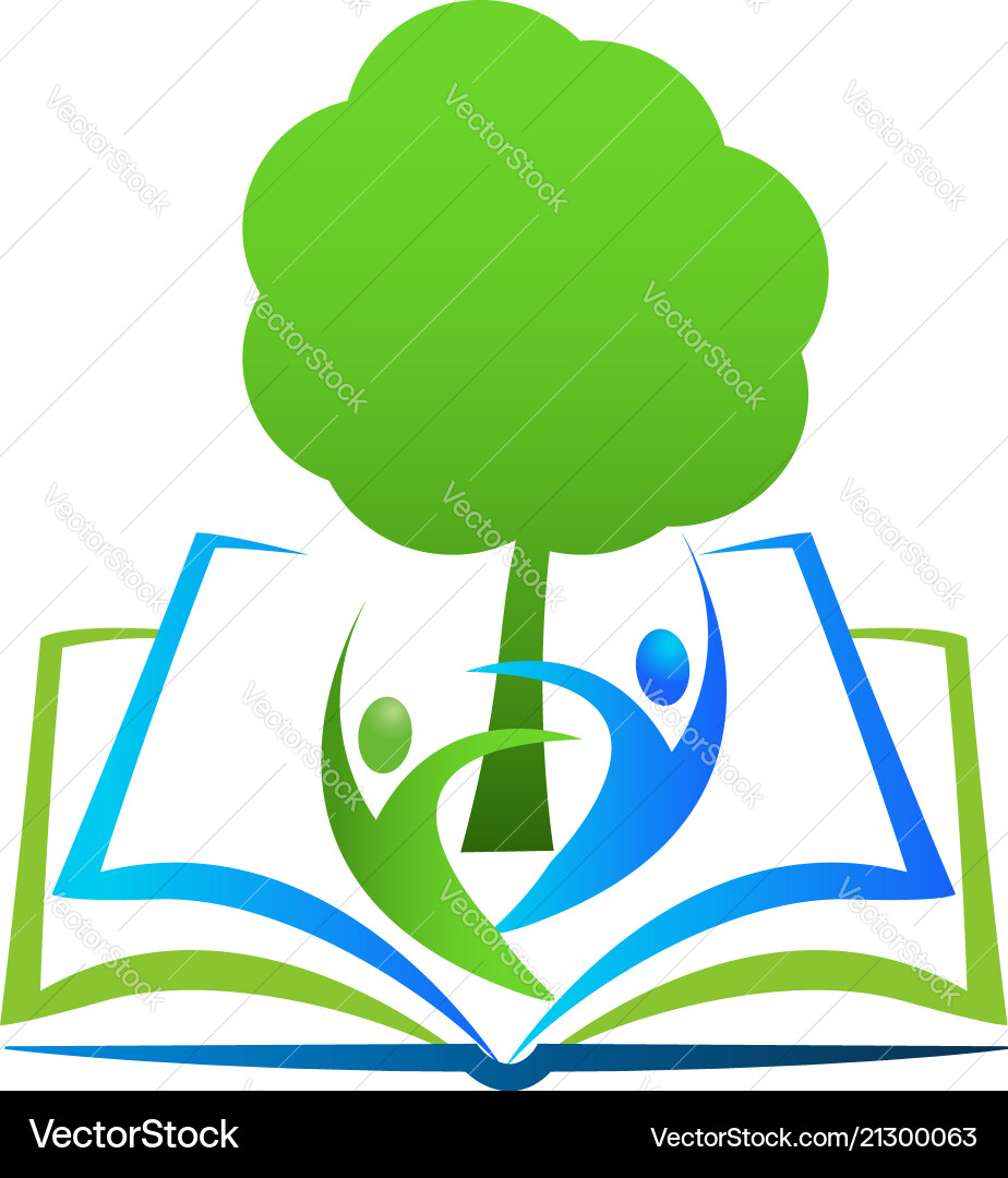 Learning Wisdom Book Logo Royalty Free Vector Image