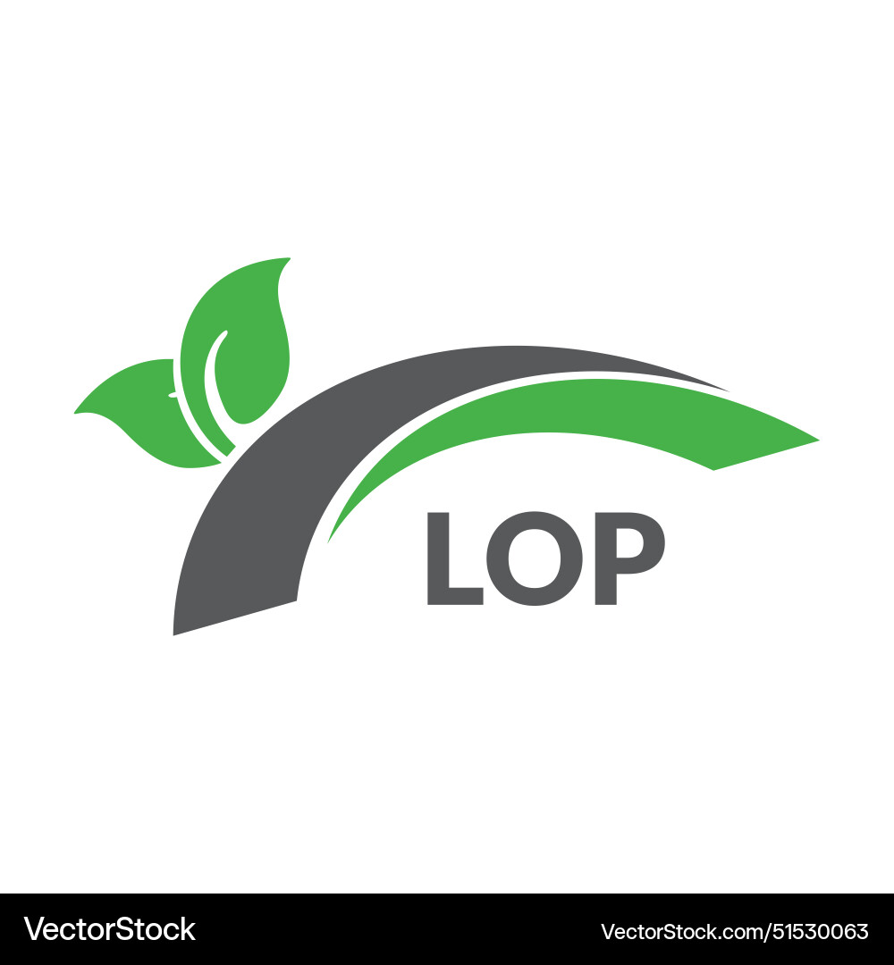 Lop letter logo design on white background Vector Image