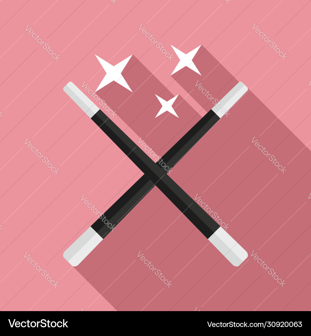 Magic wands icon flat style Royalty Free Vector Image
