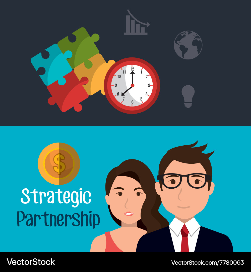 Strategic partnership design Royalty Free Vector Image