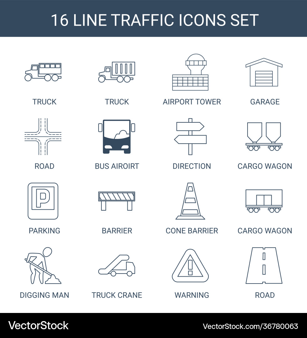 Traffic icons Royalty Free Vector Image - VectorStock