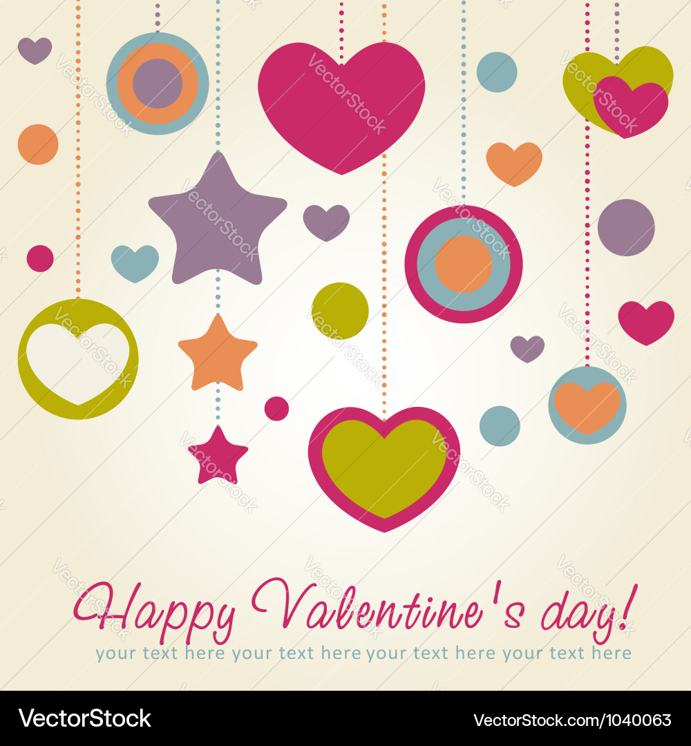 Valentine's Day Heart Celebration Card Royalty Free Vector