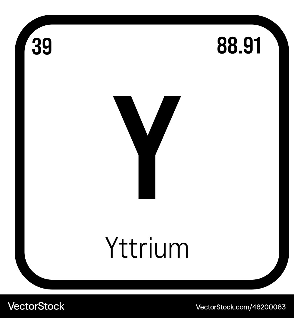 Y Periodic Table Premium Vector | Yttrium Icon Y Chemical Element