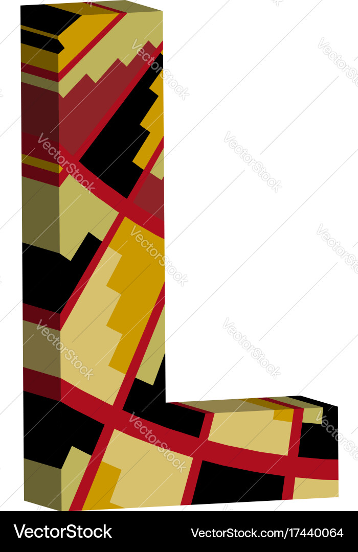 3d font letter l Royalty Free Vector Image - VectorStock