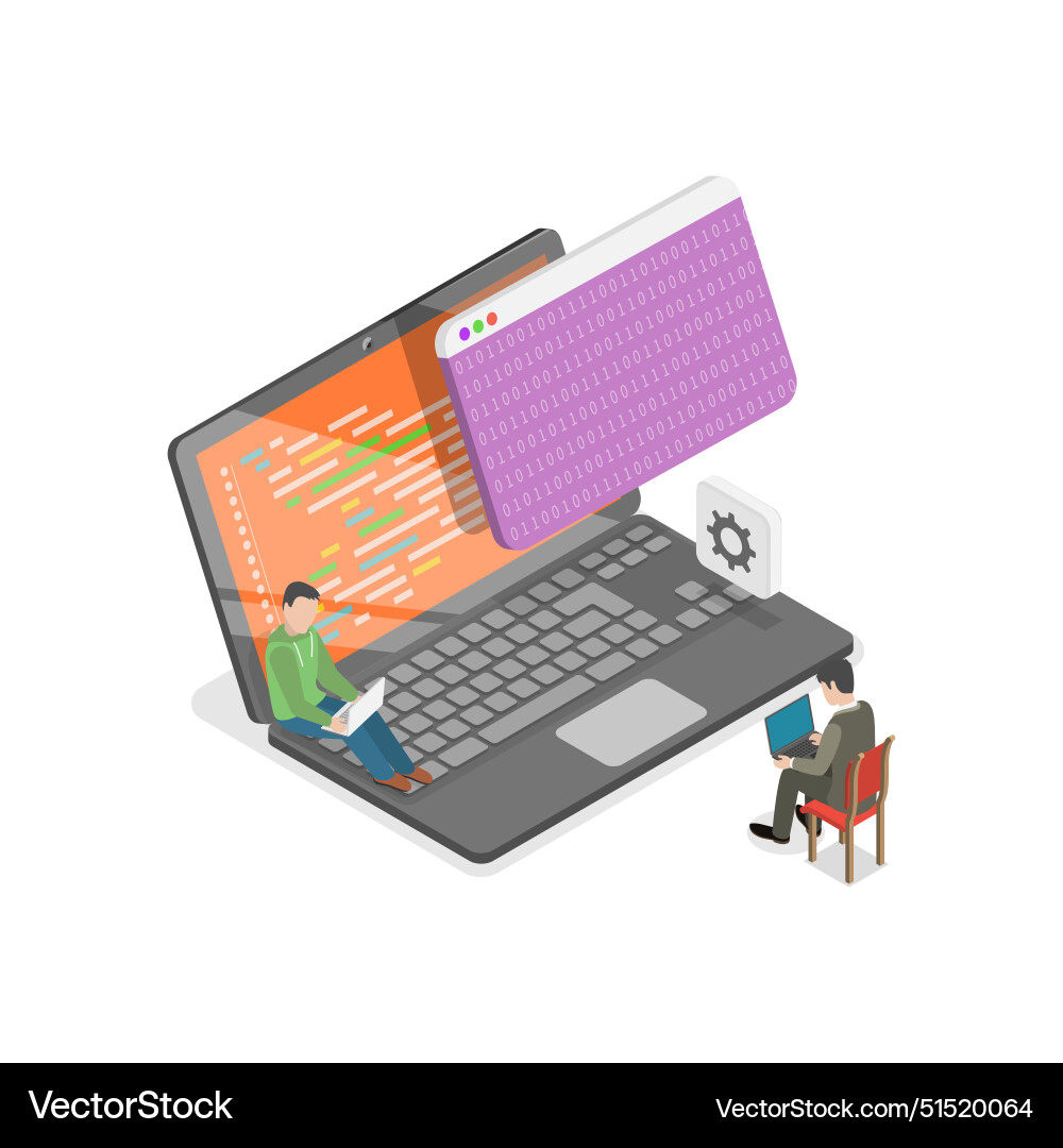 3d isometric flat of software Royalty Free Vector Image