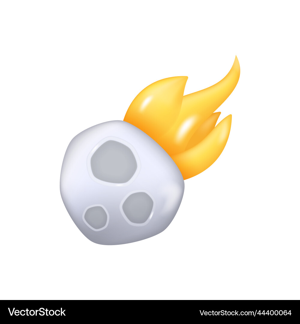 3d meteorite icon isolated on white background Vector Image