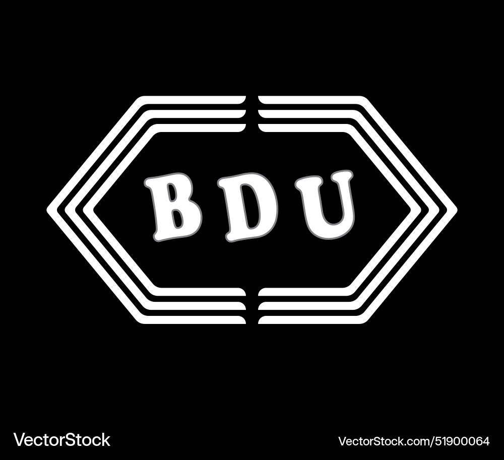 Bdu letter logo design simple and modern Vector Image