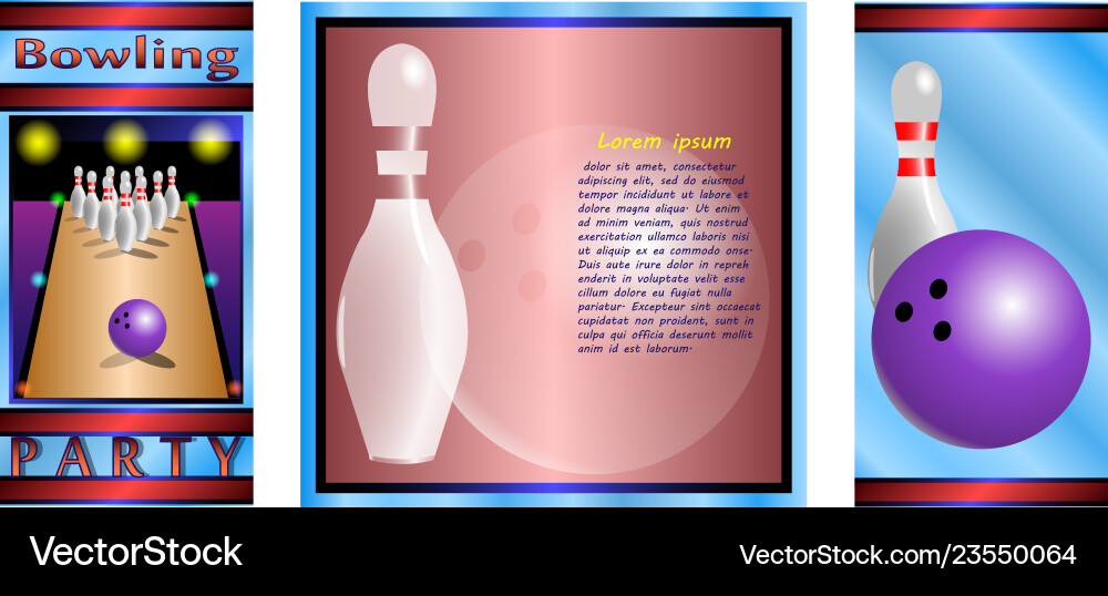 Bowling postcard Royalty Free Vector Image - VectorStock