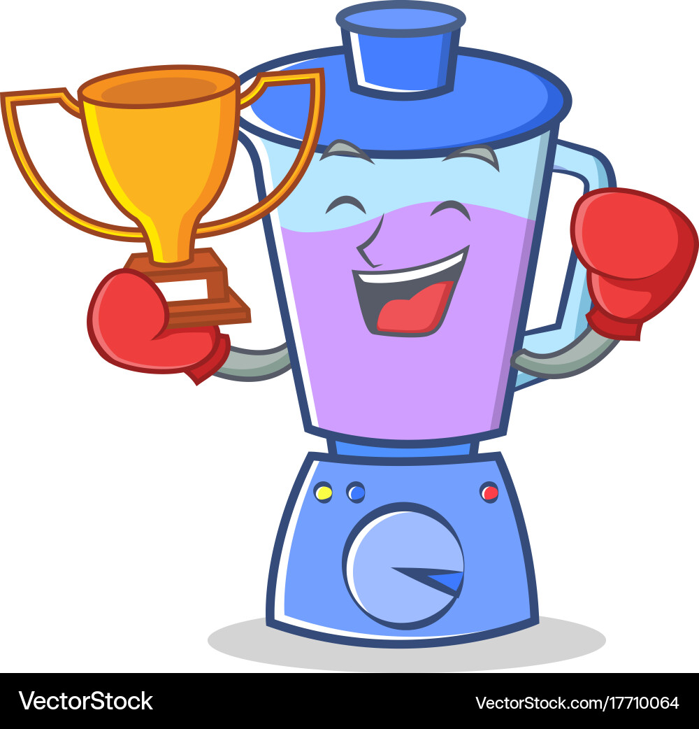 Boxing winner blender character cartoon style Vector Image