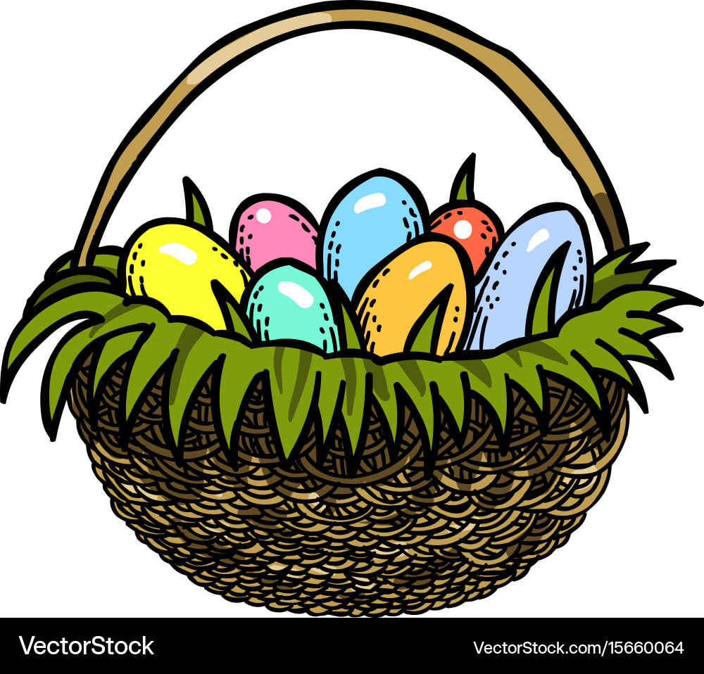 Cartoon image of easter icons Royalty Free Vector Image