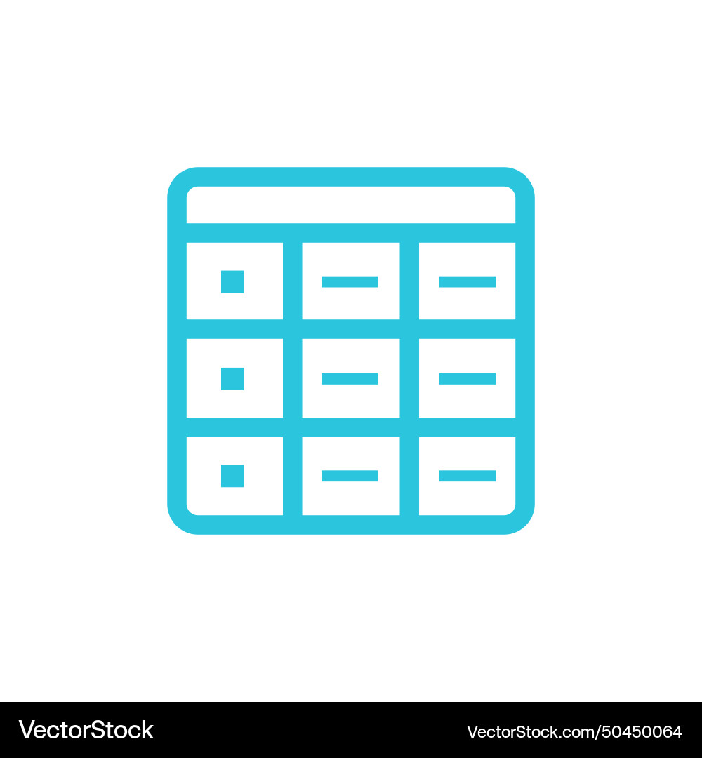 Cells data table icon from blue set Royalty Free Vector
