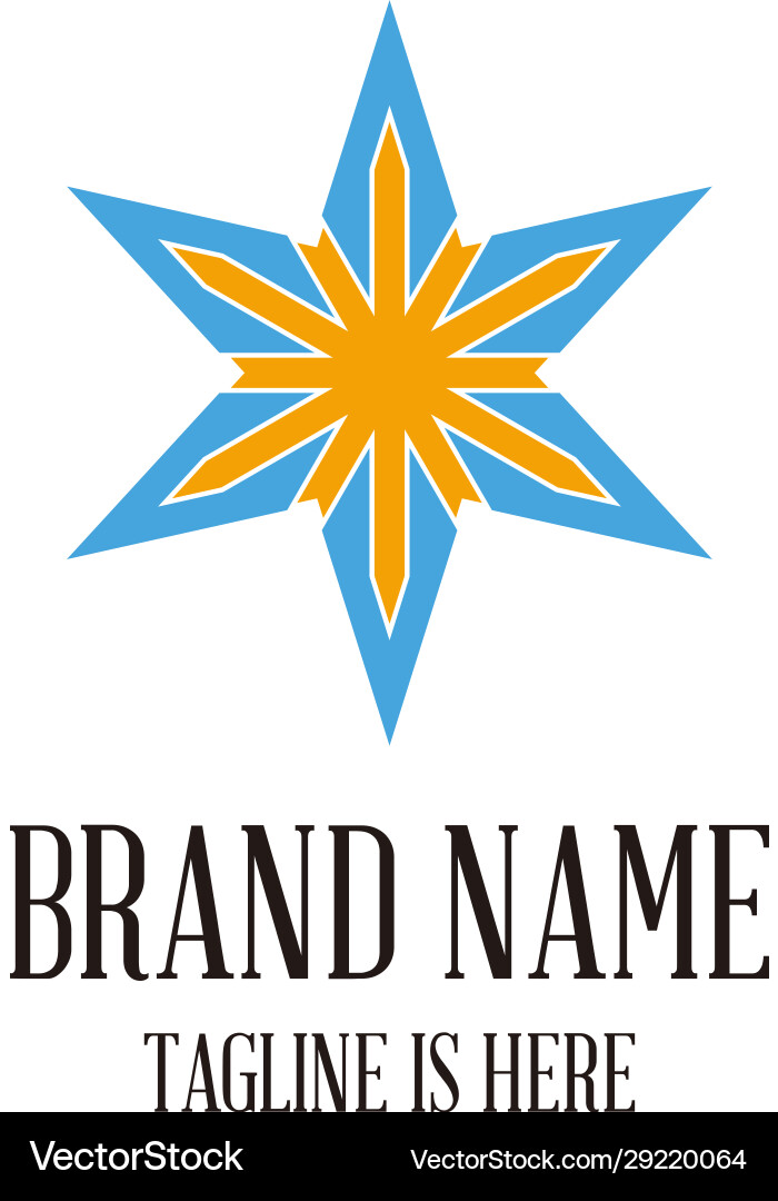 Creative six star design logo element white Vector Image