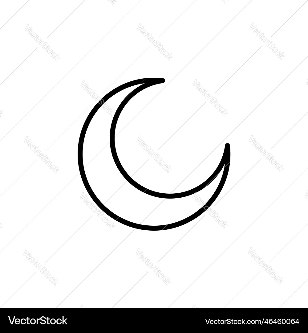 Crescent moon icon with outline style suitable Vector Image