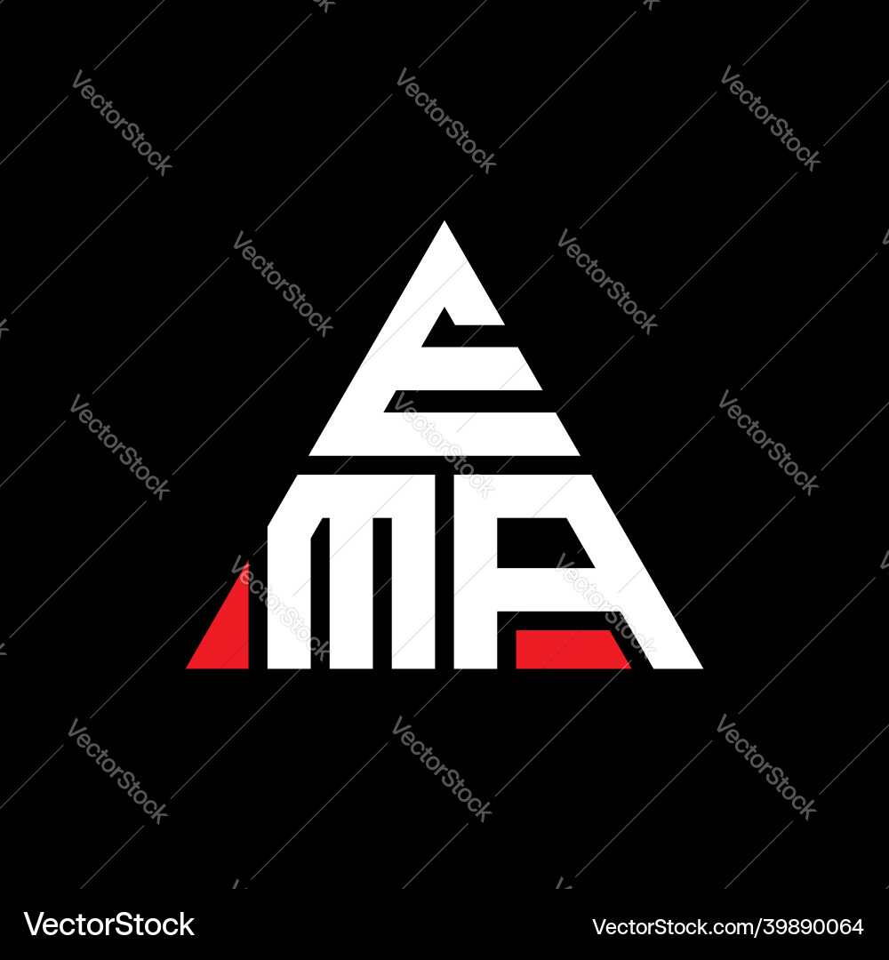 Ema triangle letter logo design Royalty Free Vector Image