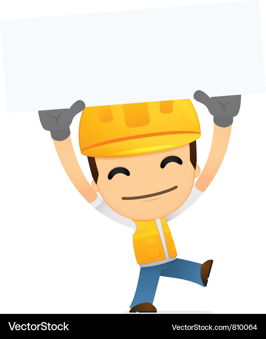 Funny cartoon builder Royalty Free Vector Image
