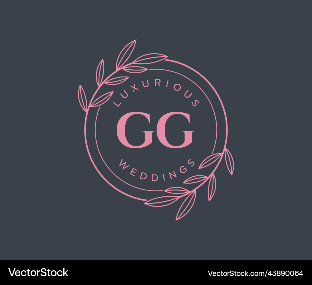 Gg initials letter wedding monogram logos Vector Image