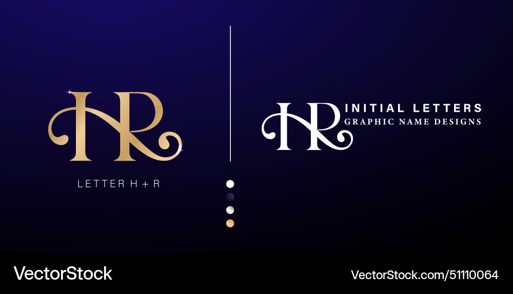 Hr monogram letter Royalty Free Vector Image - VectorStock