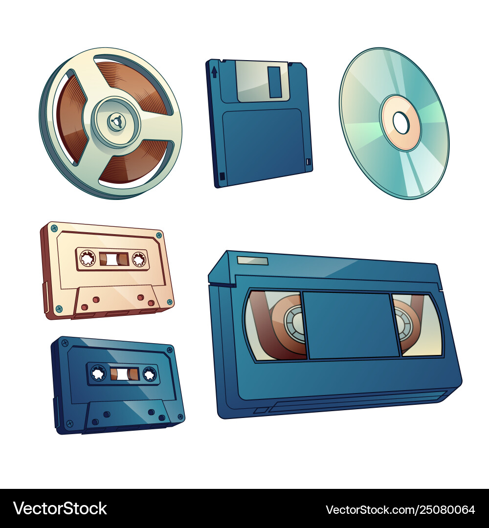 Information retro carriers cartoon set Royalty Free Vector