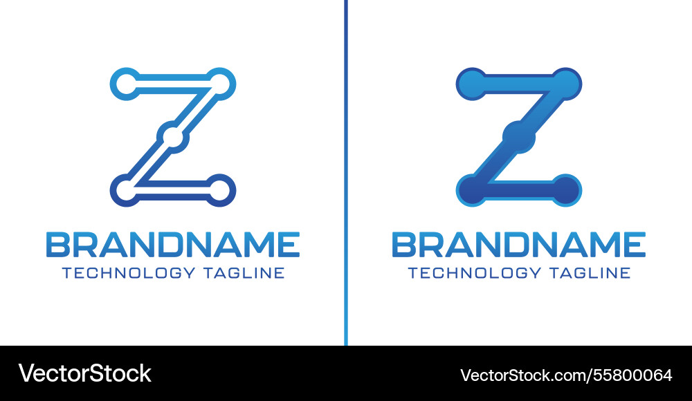 Letter z technology logo symbolize progress Vector Image