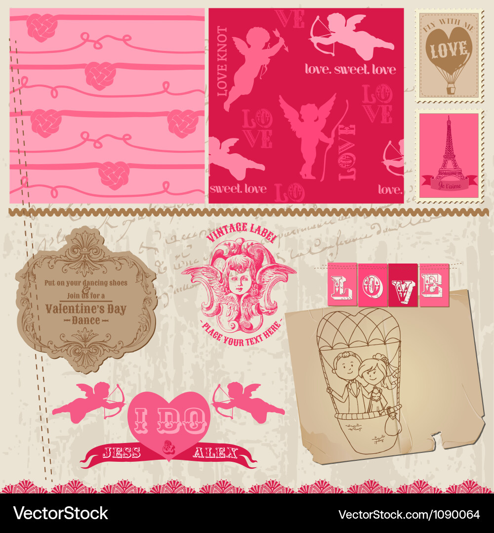 Love set of design elements Royalty Free Vector Image