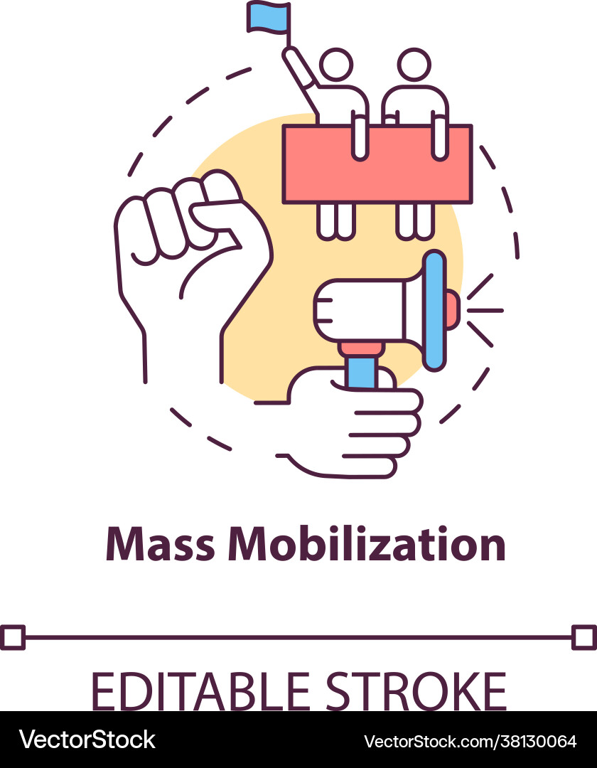Mass mobilization concept icon Royalty Free Vector Image
