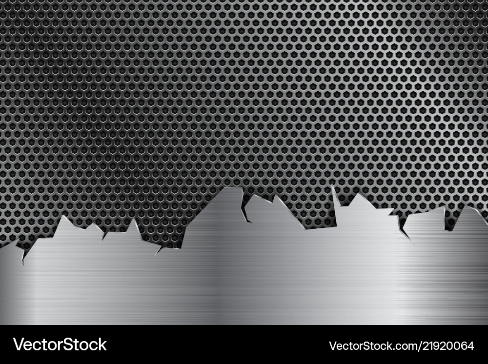 Metal perforated background with stainless steel Vector Image