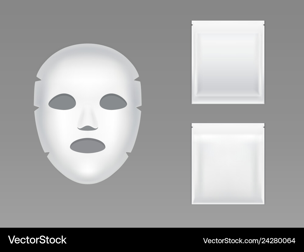 Moisturizing sheet face mask realistic Royalty Free Vector