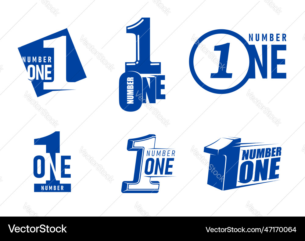 Number One Icons - Success & Achievement Vector Image