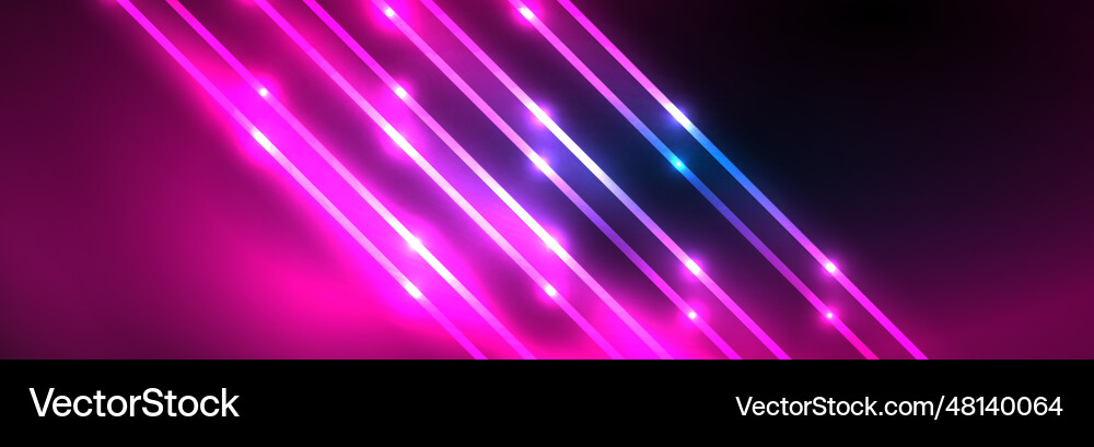 Shiny neon lights dark abstract background Vector Image