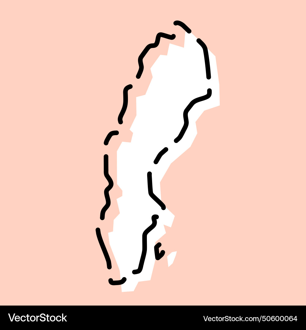 Sweden simplified map Royalty Free Vector Image
