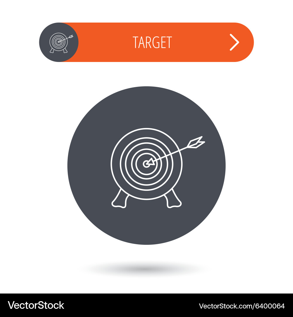 Target with arrow icon archery aiming sign Vector Image