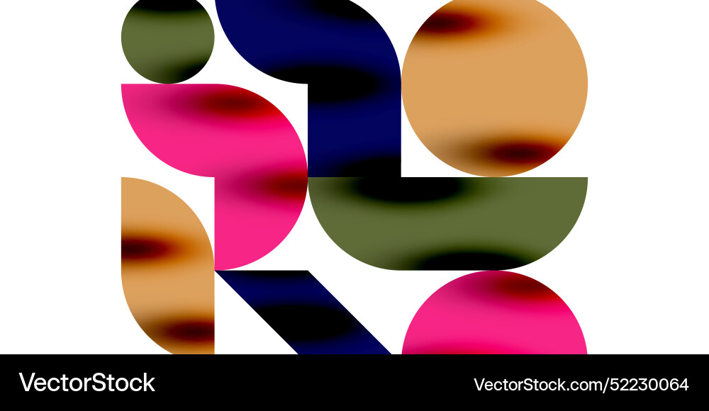 Tech minimal circular shapes geometric art Vector Image