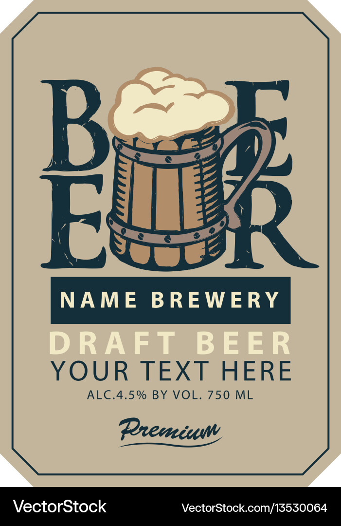 Template beer label Royalty Free Vector Image - VectorStock