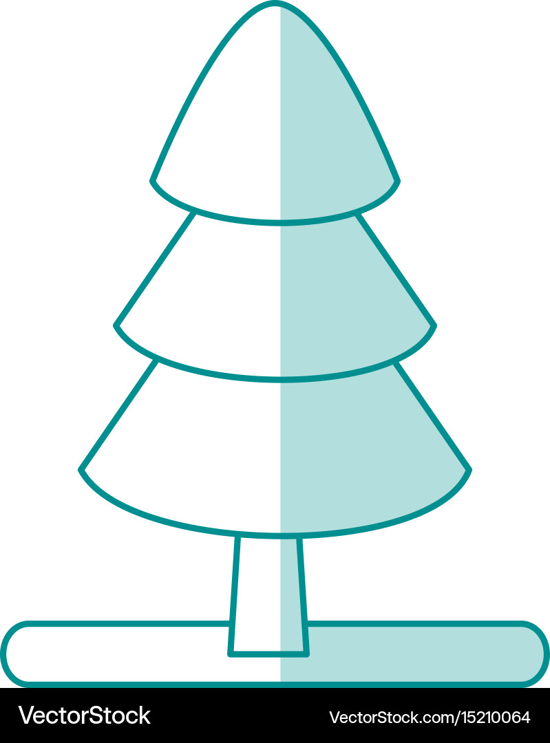 Tree draw colorful shadow Royalty Free Vector Image