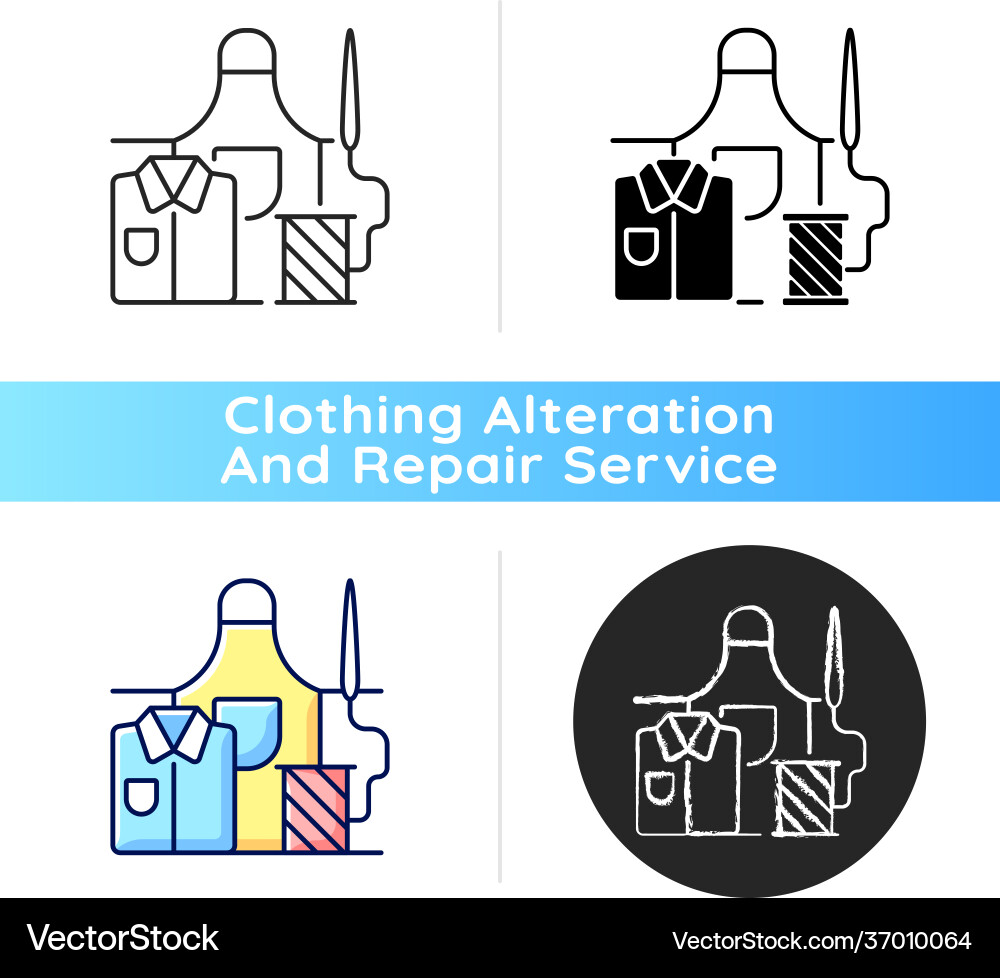 Work clothes repair black linear icon Royalty Free Vector