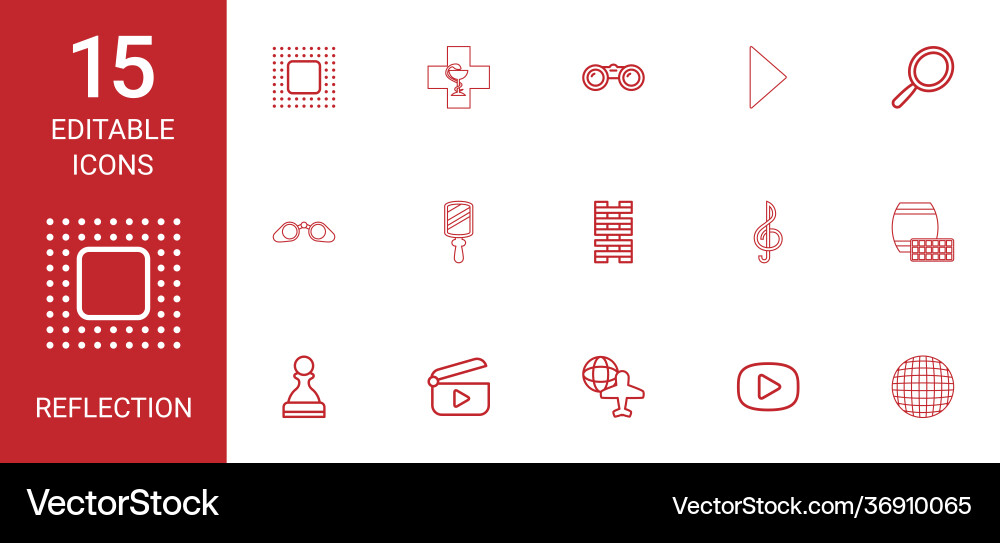 15 reflection icons Royalty Free Vector Image - VectorStock