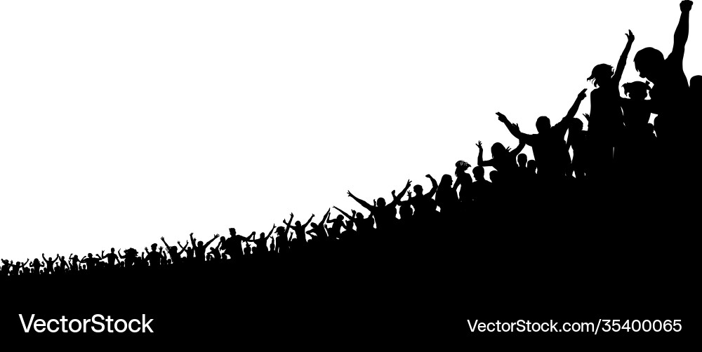 A crowd sports fans people Royalty Free Vector Image