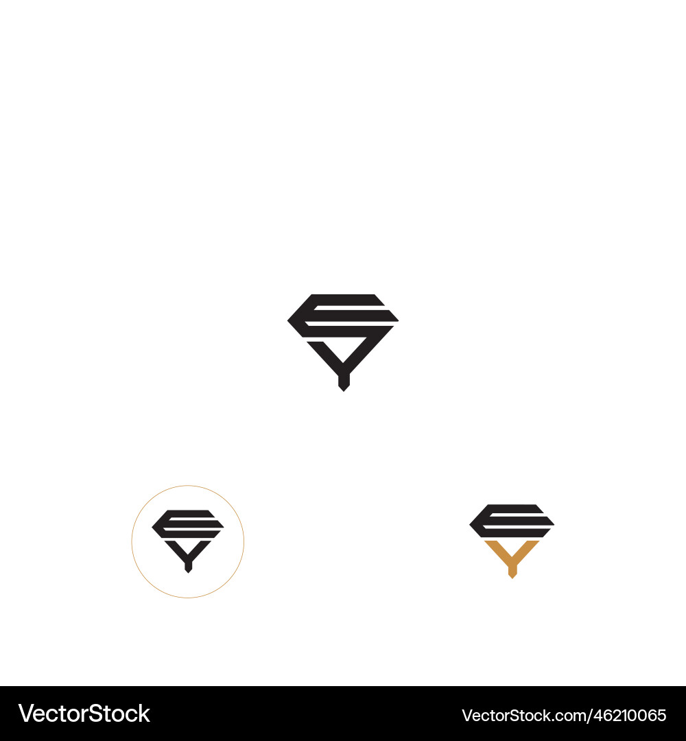 Alphabet letters initials logo ey ye e and y Vector Image