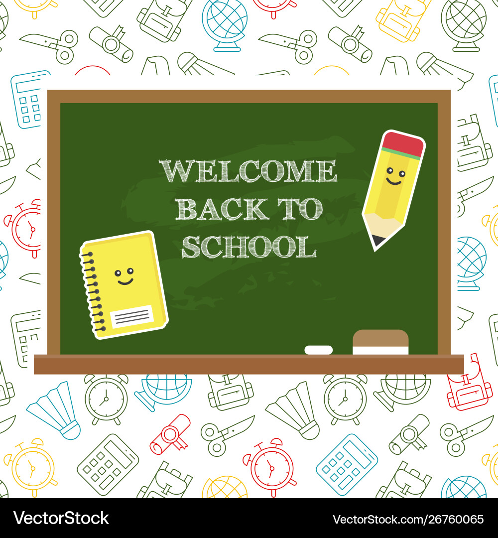 Zurück zur Schulpostervorlage Lizenzfreies Vektorbild